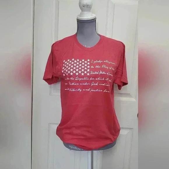 Tultex | Tops | Pledge Of Allegiance Flag Tee Red | Poshmark